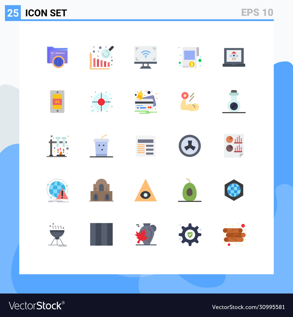 Stock icon pack 25 line signs and symbols for Vector Image