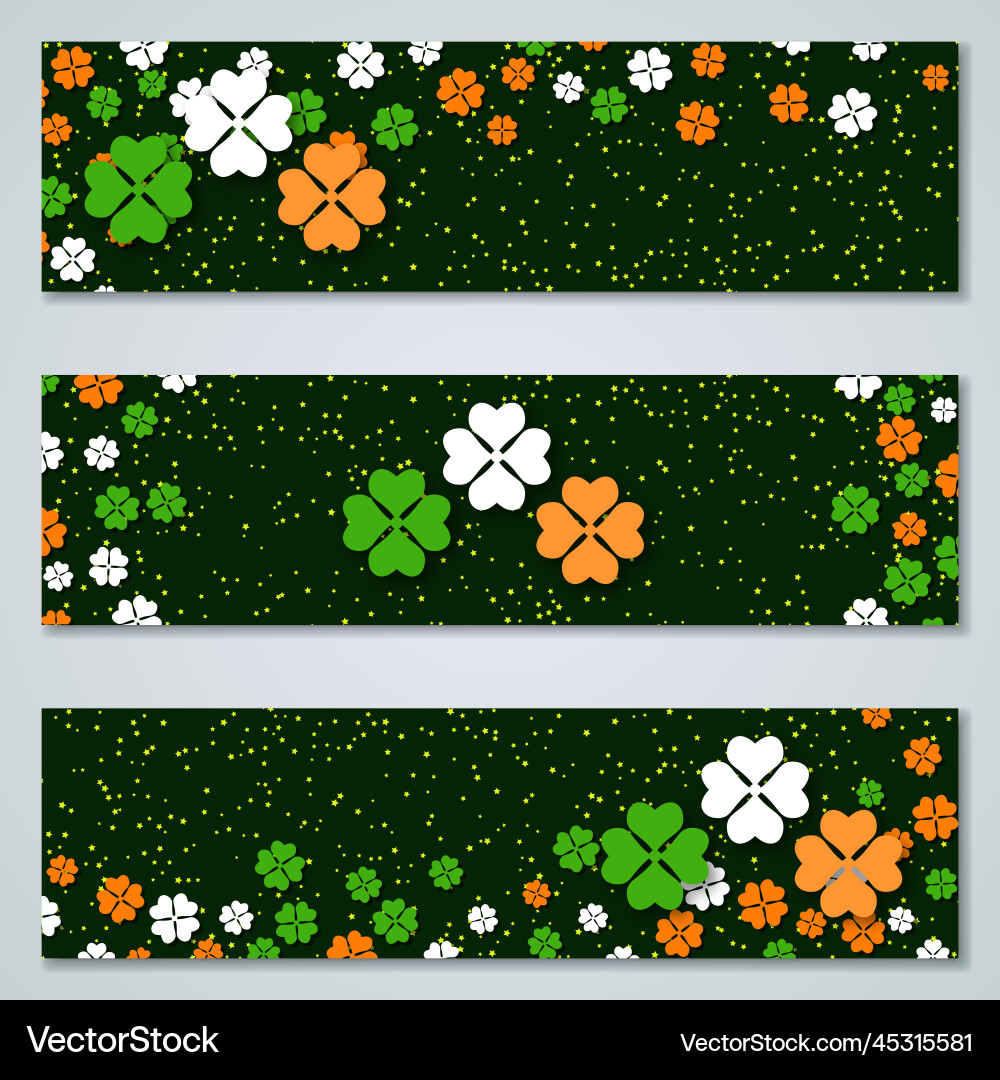 Stpatricks day banners collection Royalty Free Vector Image