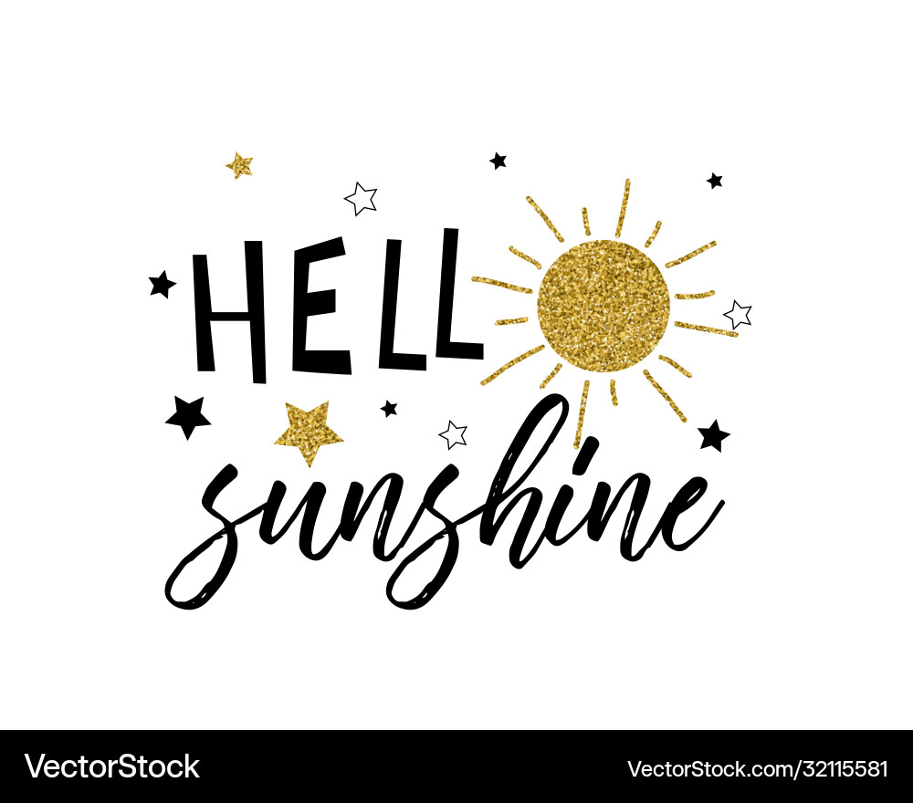 Sun and star print design with slogan Royalty Free Vector