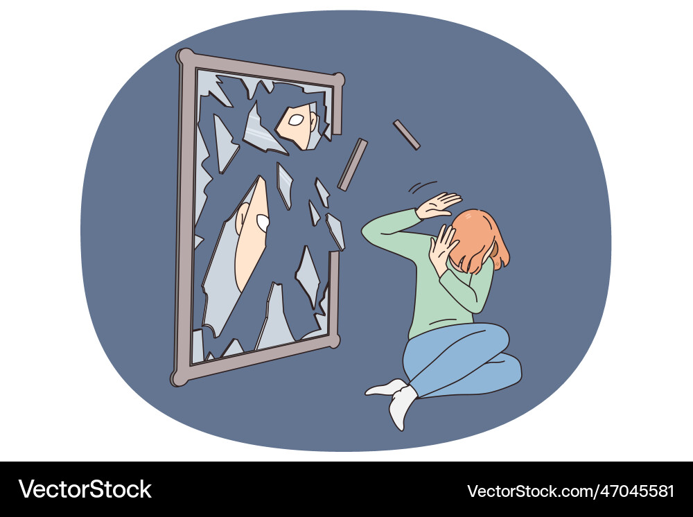 Unhappy woman suffer from mental inner problems Vector Image