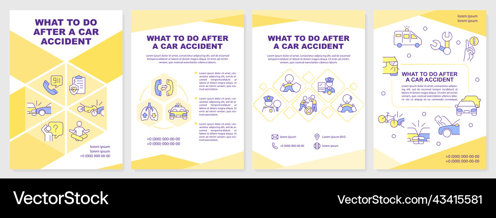 What to do after accident brochure template Vector Image