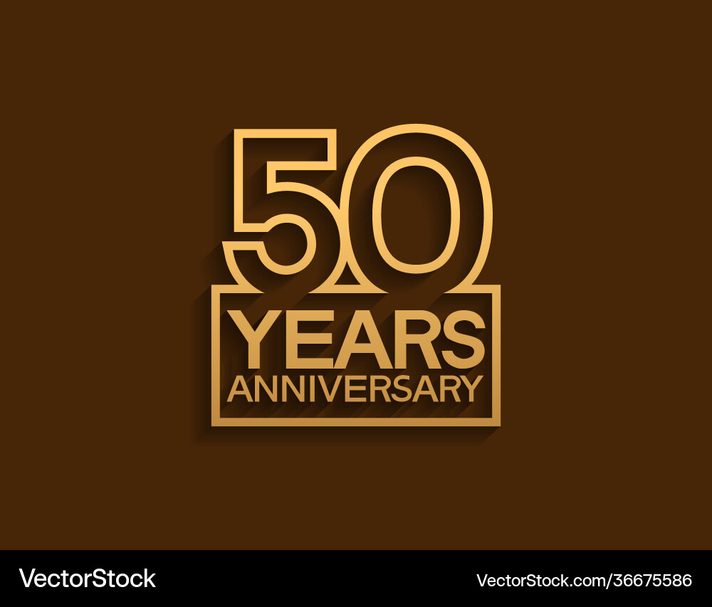50 years anniversary design line style Royalty Free Vector