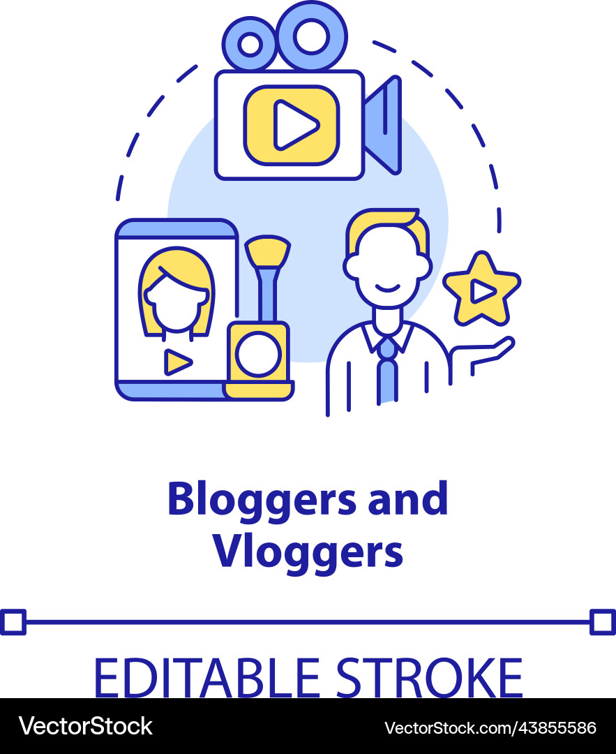 Bloggers and vloggers concept icon Royalty Free Vector Image