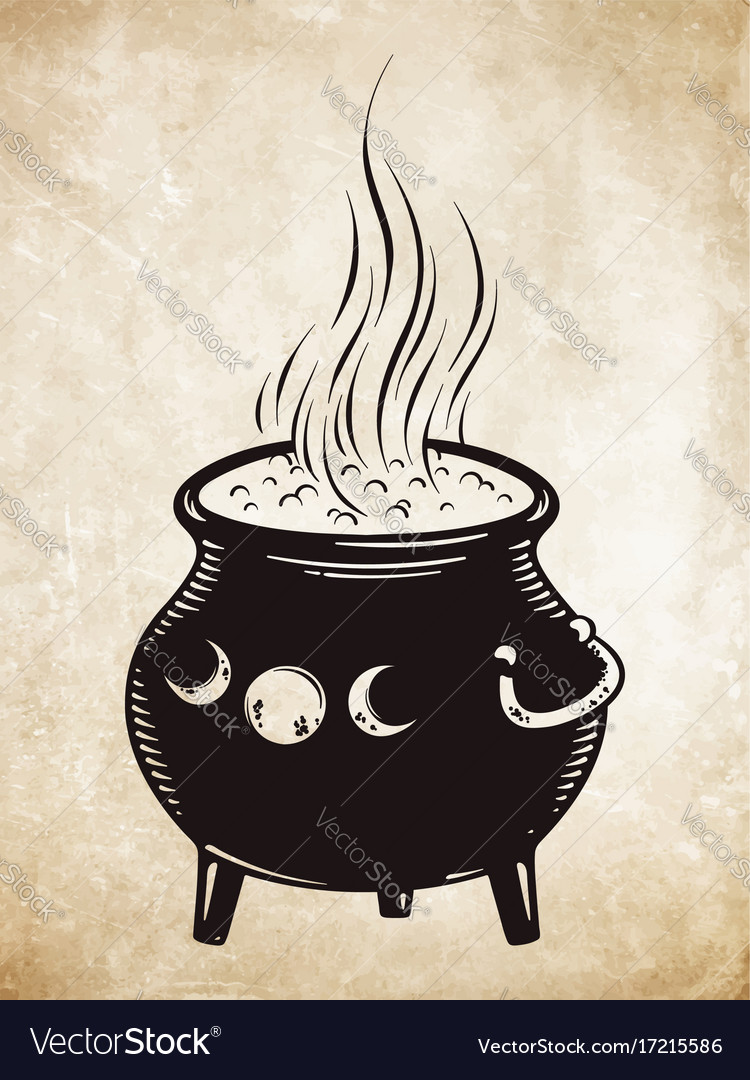 Boiling magic cauldron Royalty Free Vector Image