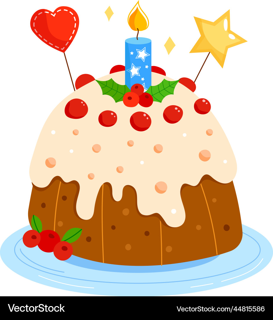Christmas or birthday celebration gingerbread cake