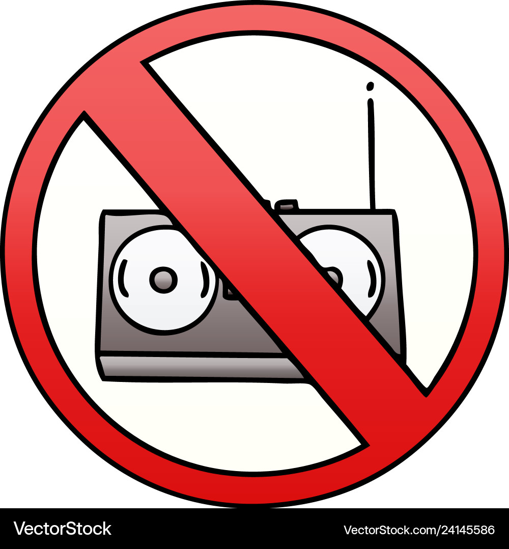 Gradient shaded cartoon no radio allowed Vector Image