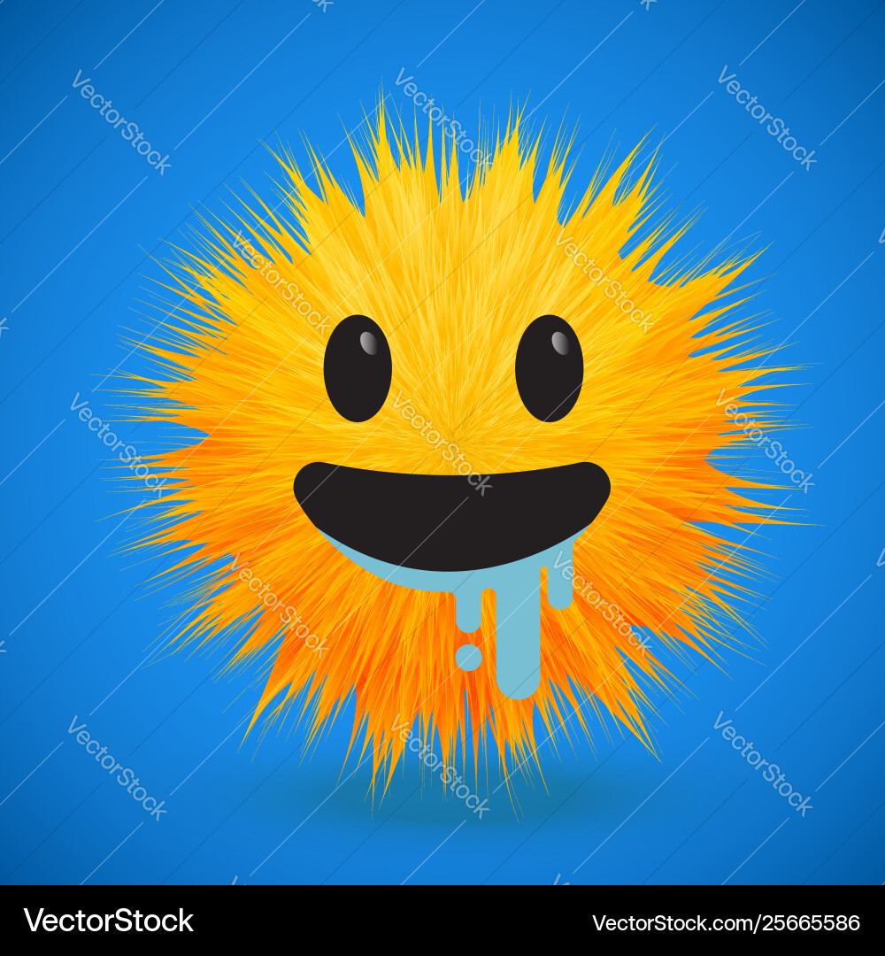 High-detailed 3d fur smiley emoticon Royalty Free Vector