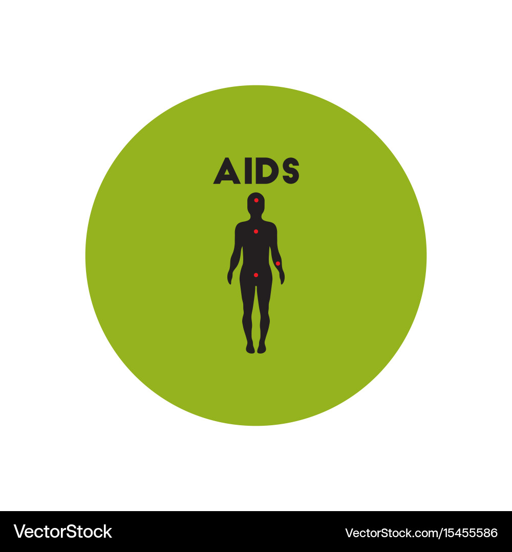 Icon on circle various symptoms of aids Royalty Free Vector