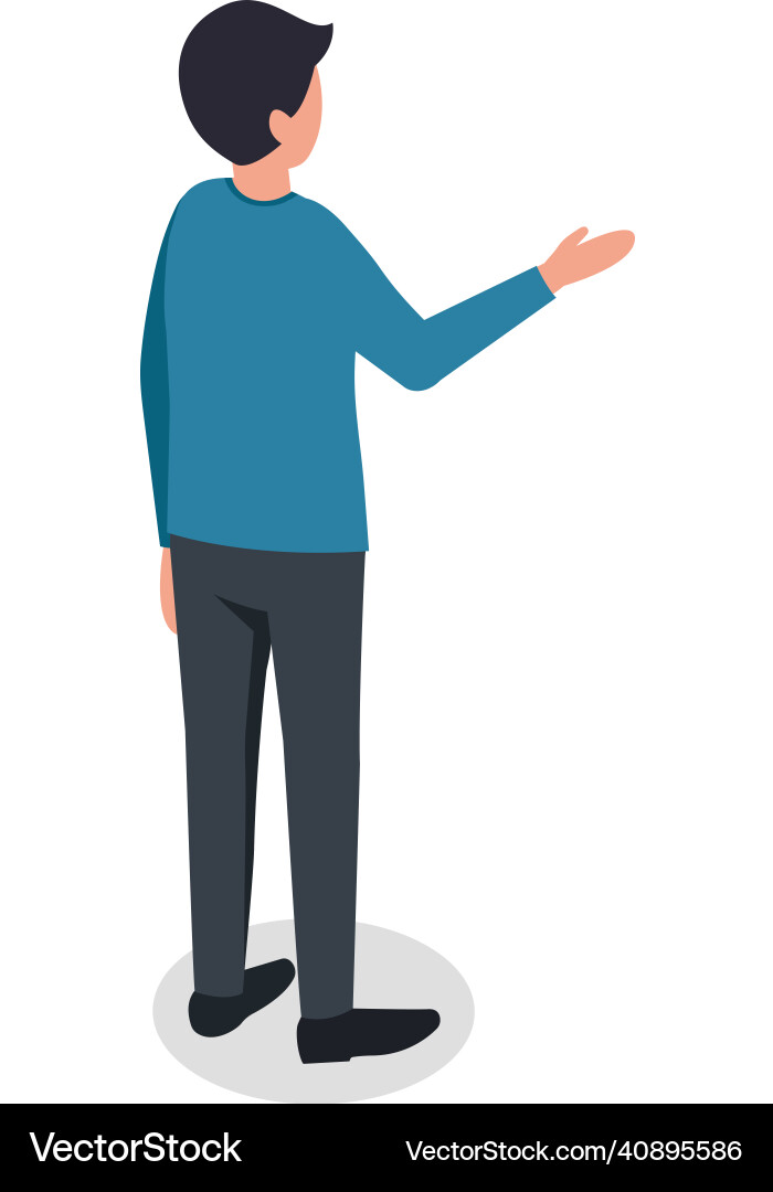 Man greeting and holds out hand isolated Vector Image