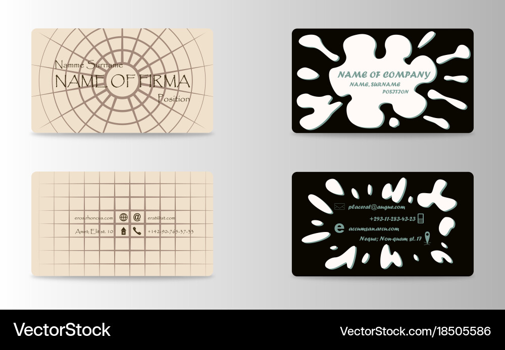 Modern creative and trending business cards set Vector Image