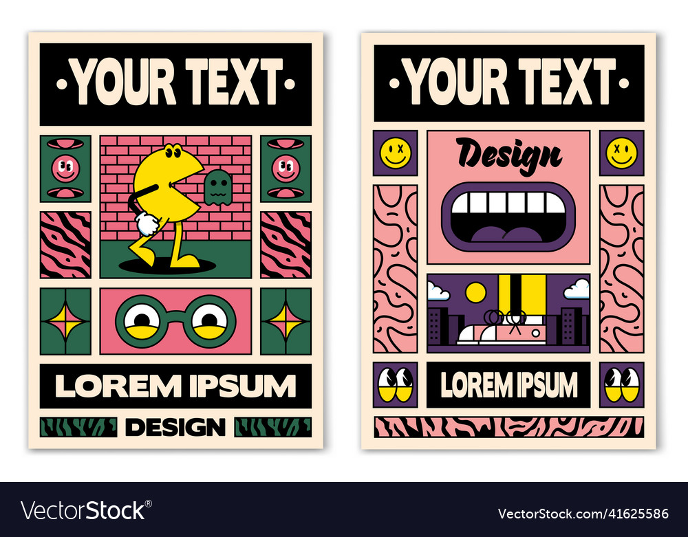 Retro poster design - 90s style 4 Royalty Free Vector Image
