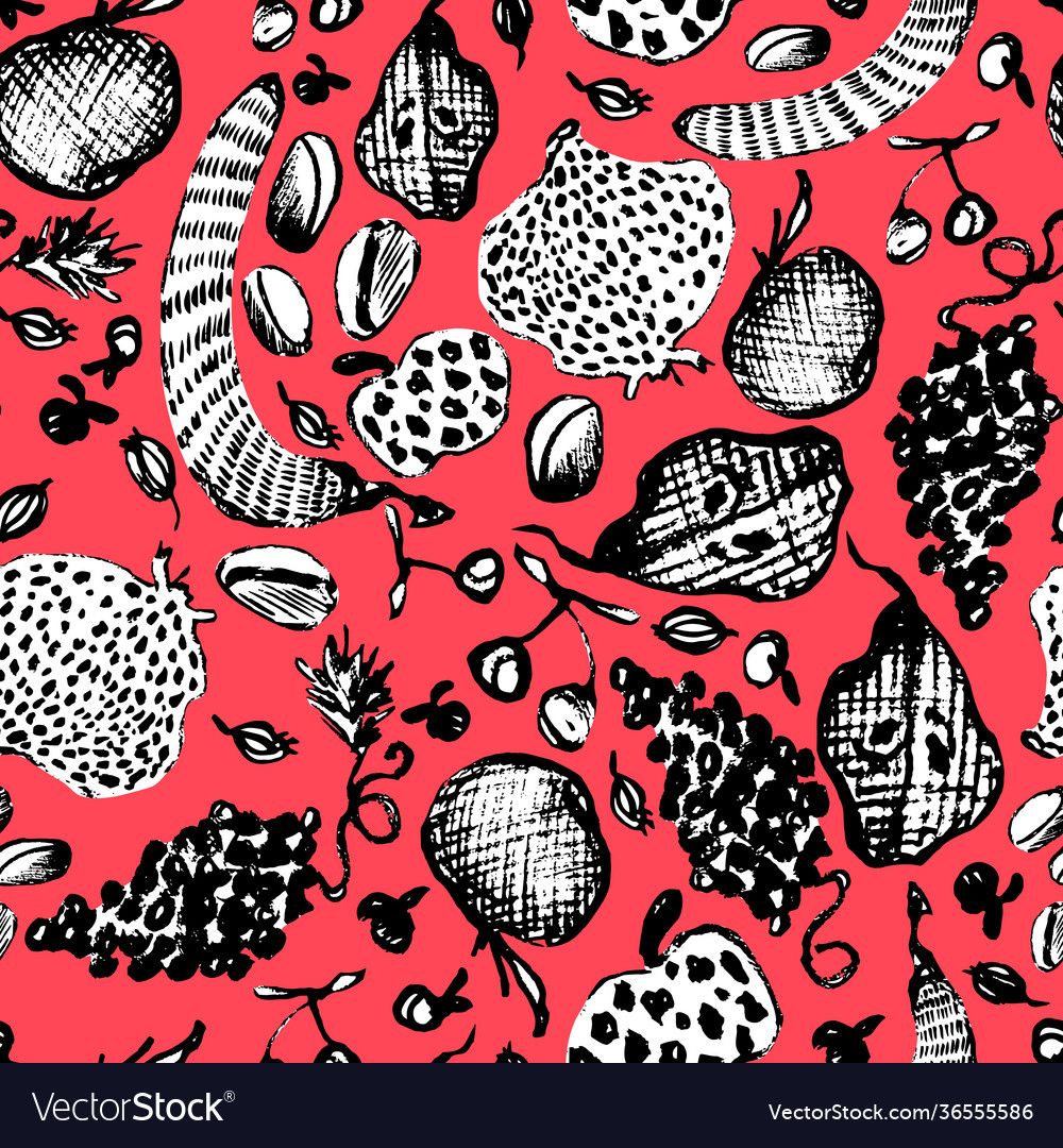 Seamless pattern fruit berry Royalty Free Vector Image