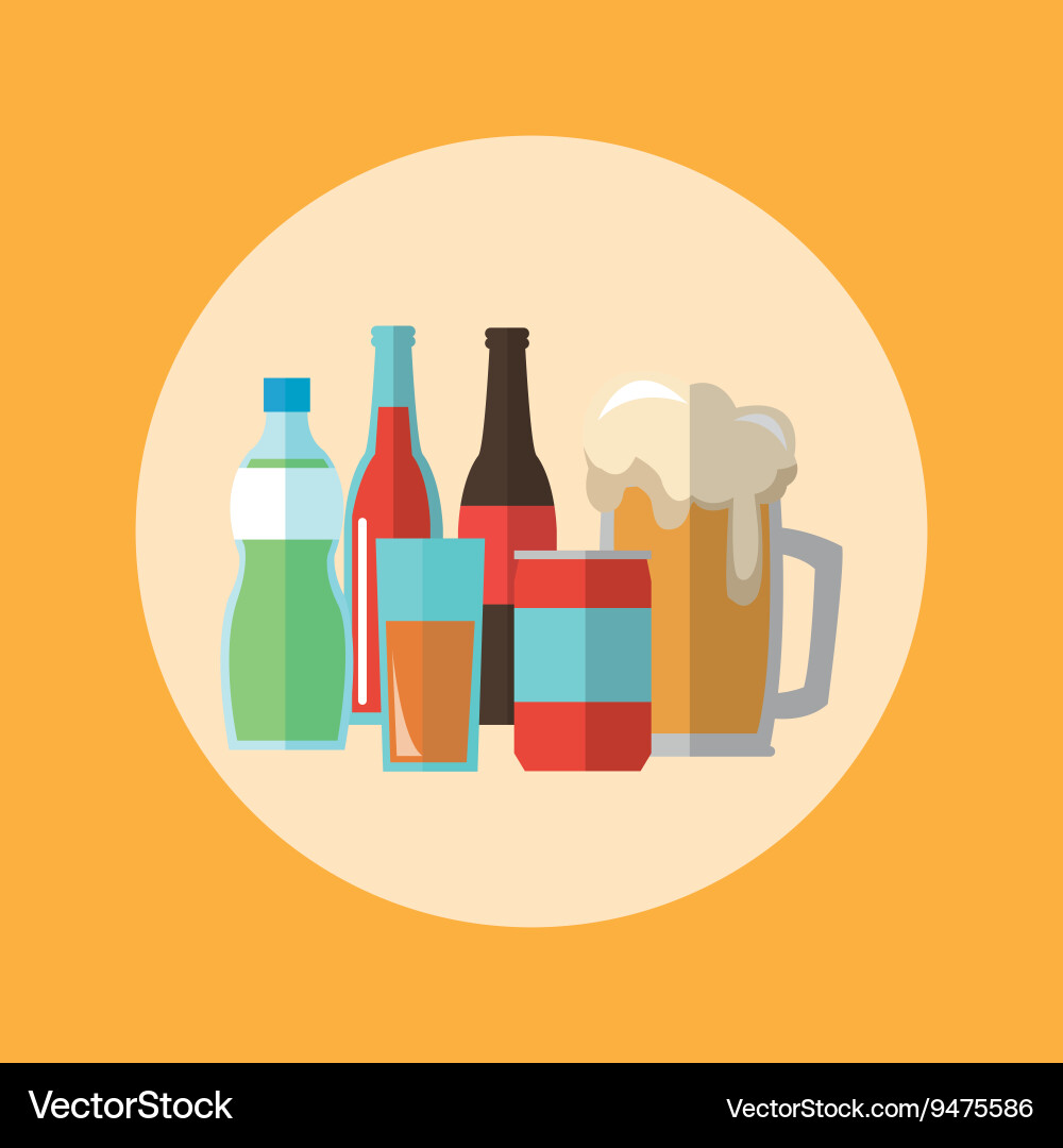 Set of drinks beverages icon graphic Royalty Free Vector