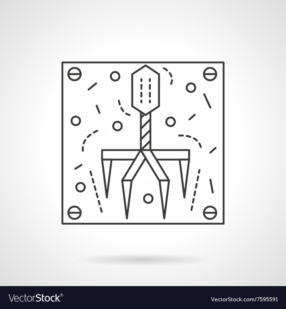 Bacteriophage icon flat line design Royalty Free Vector