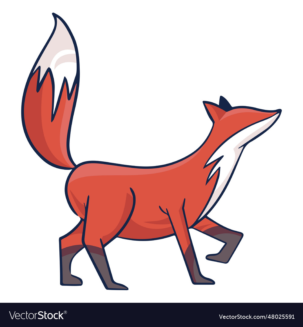 Colored fox side view Royalty Free Vector Image