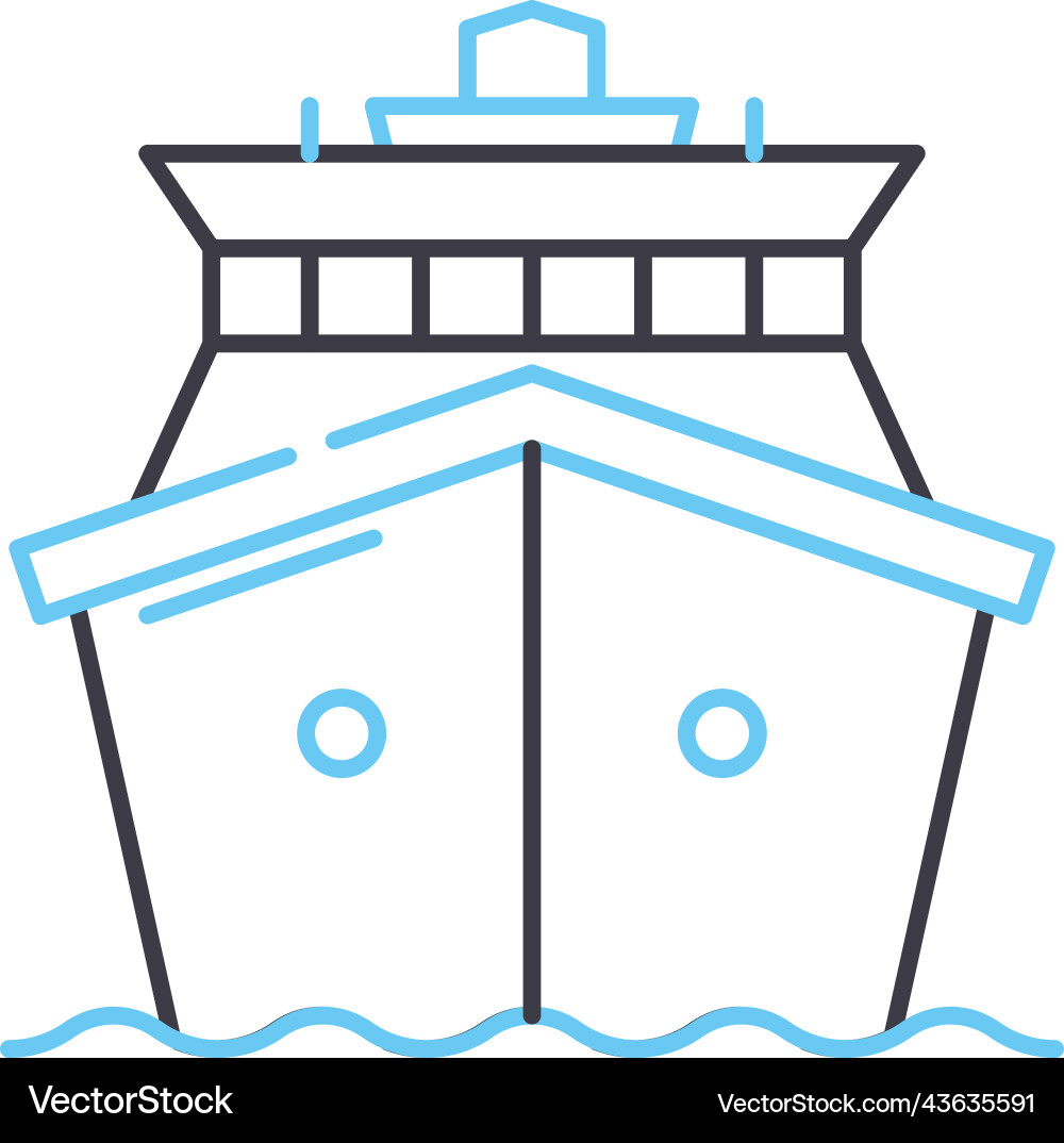 Cruise line icon outline symbol Royalty Free Vector Image