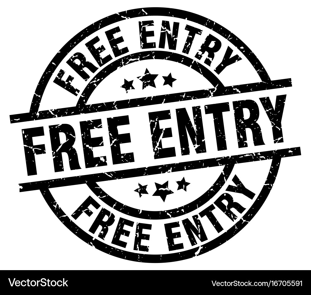 Free entry round grunge black stamp Royalty Free Vector