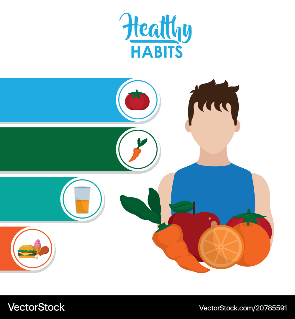 Healthy habits lifestyle Royalty Free Vector Image