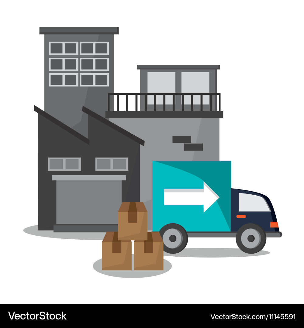 Industry truck package and delivery design Vector Image