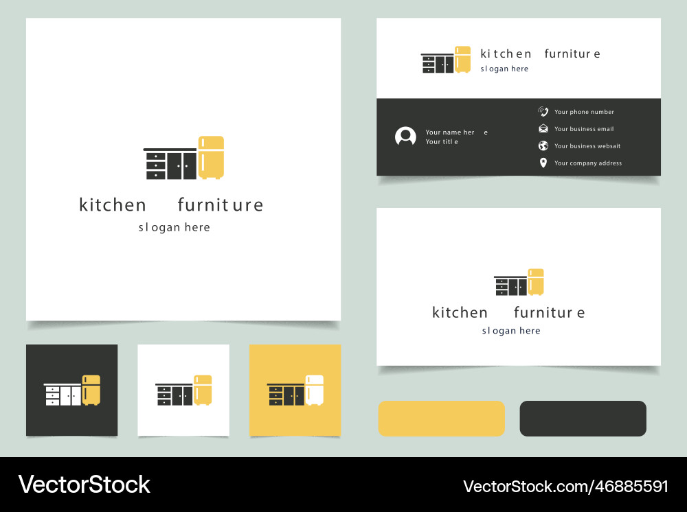 Kitchen furniture logo design with editable Vector Image