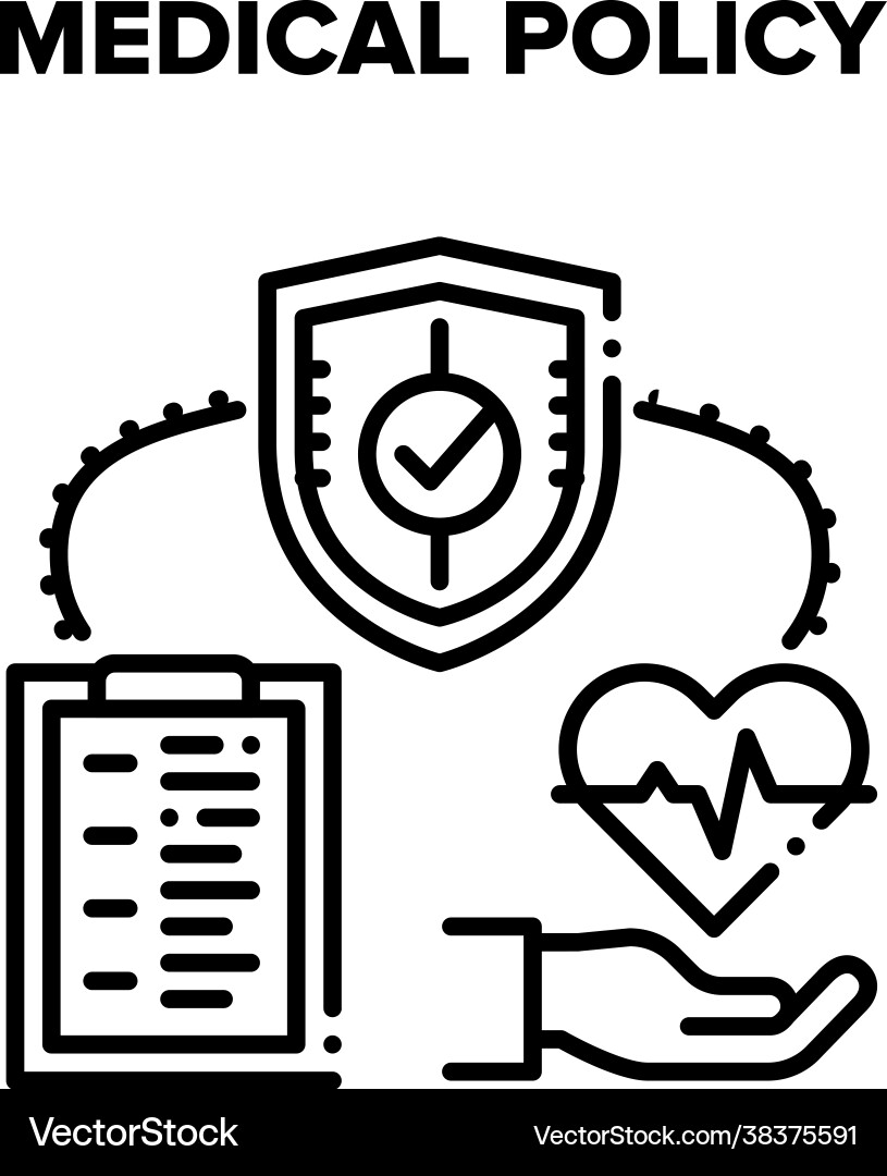 Medical policy concept black Royalty Free Vector Image
