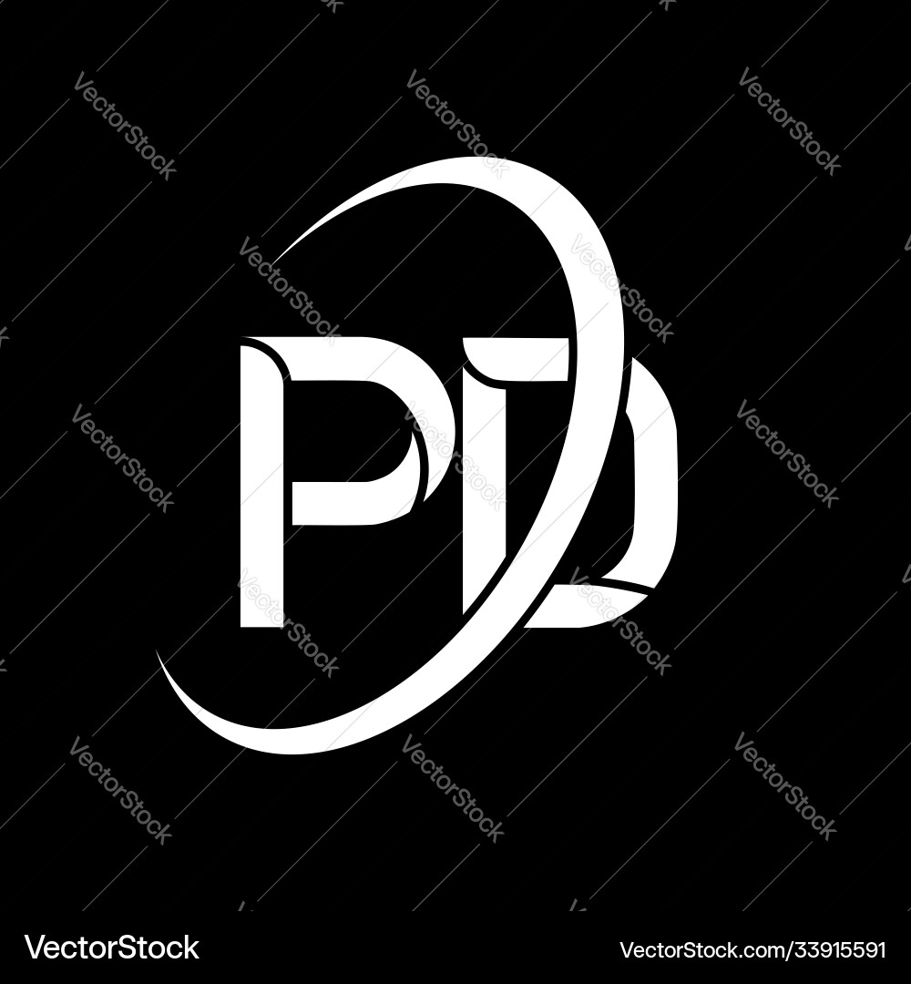 Pd logo p d design white letter pdp Royalty Free Vector