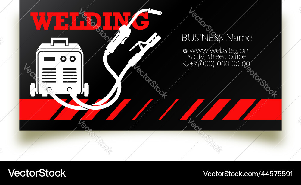 Repair and welding work business card concept Vector Image