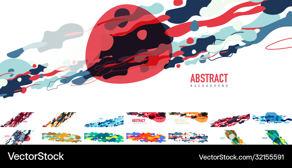 Set trendy liquid style shapes abstract designs Vector Image