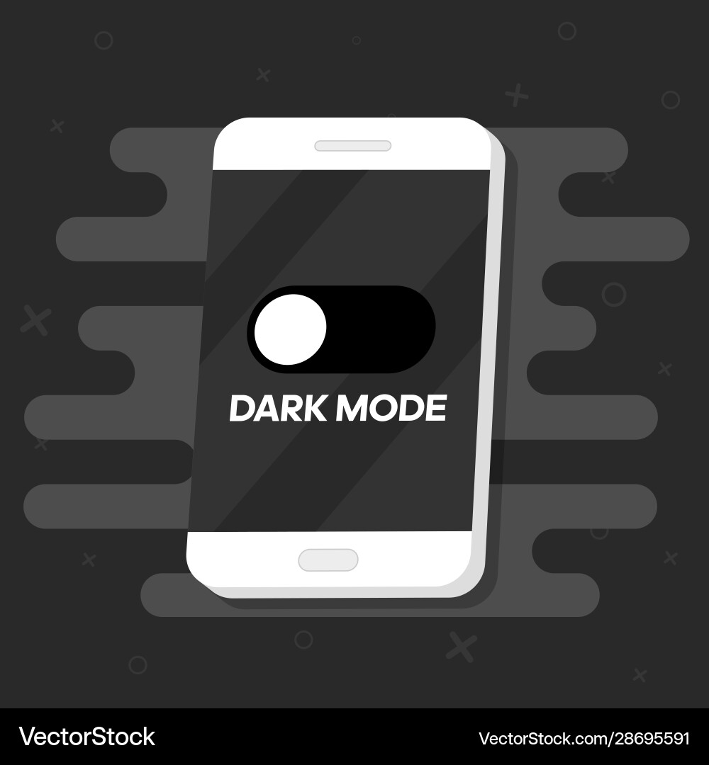 Smartphone with dark mode for phone screens icon Vector Image