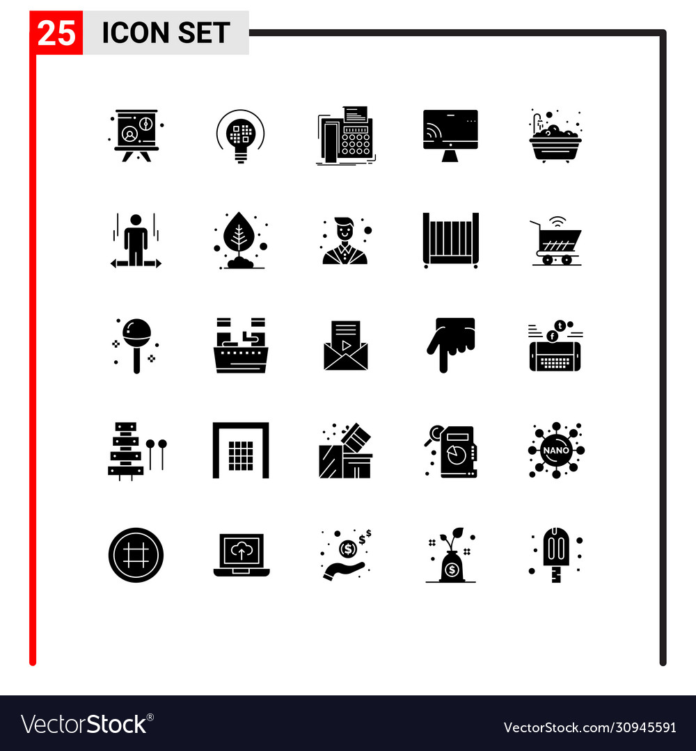 Stock icon pack 25 line signs and symbols Vector Image
