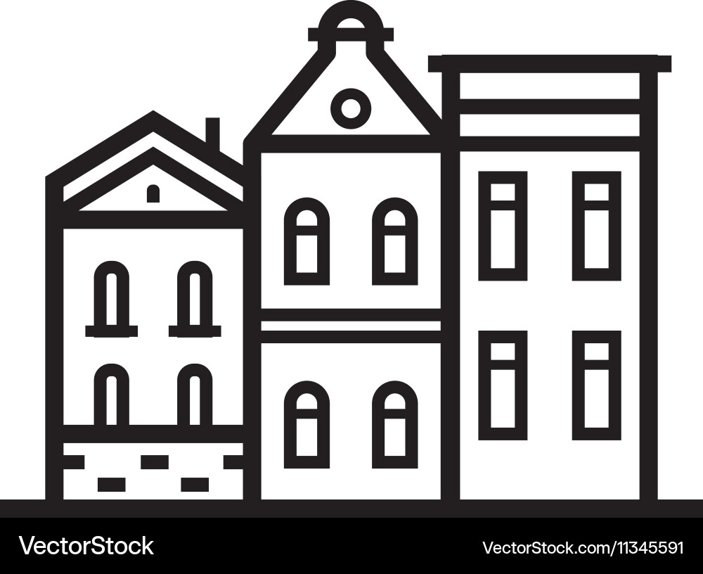 Street and house emblem Royalty Free Vector Image