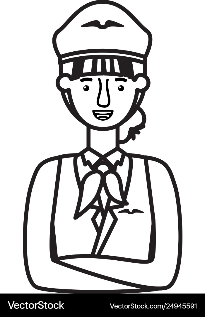 Young woman pilot avatar character Royalty Free Vector Image