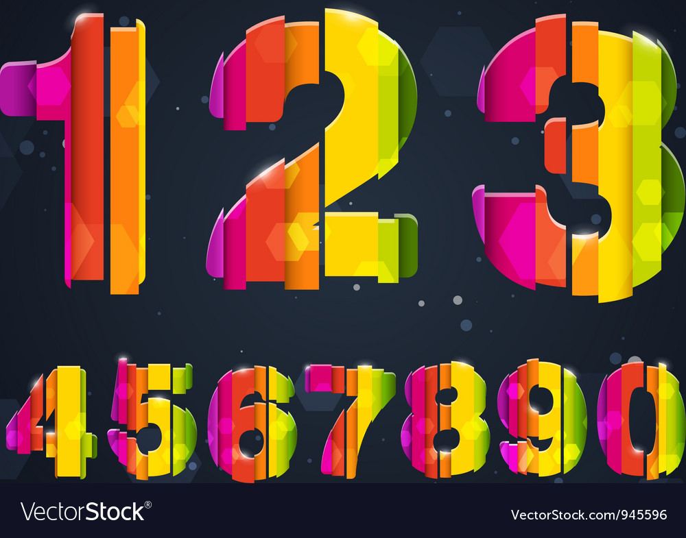 Abstract Rainbow Numbers Royalty Free Vector Image