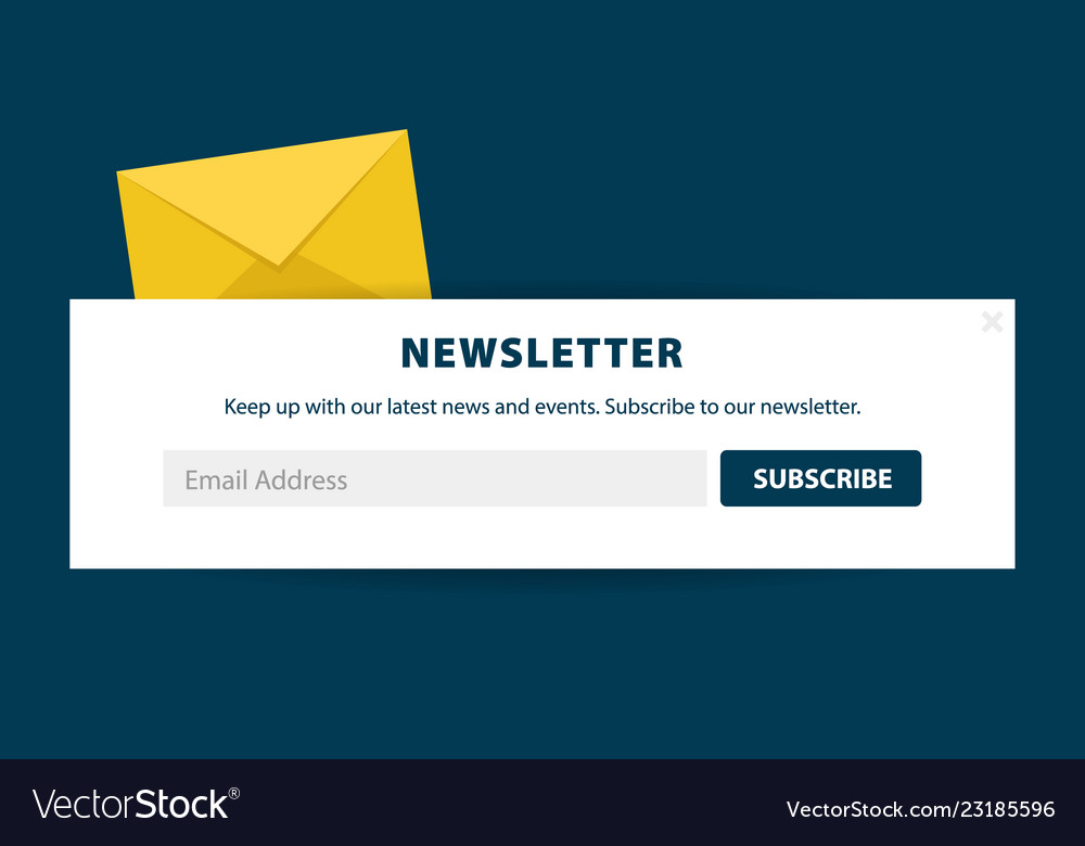 Email Subscribe Online Newsletter Submit Button Vector Image