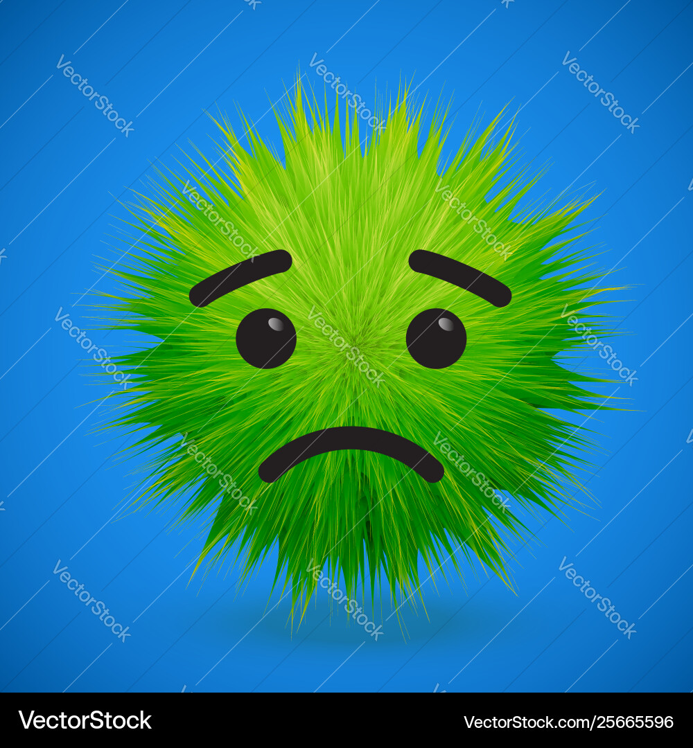 High-detailed 3d fur smiley emoticon Royalty Free Vector