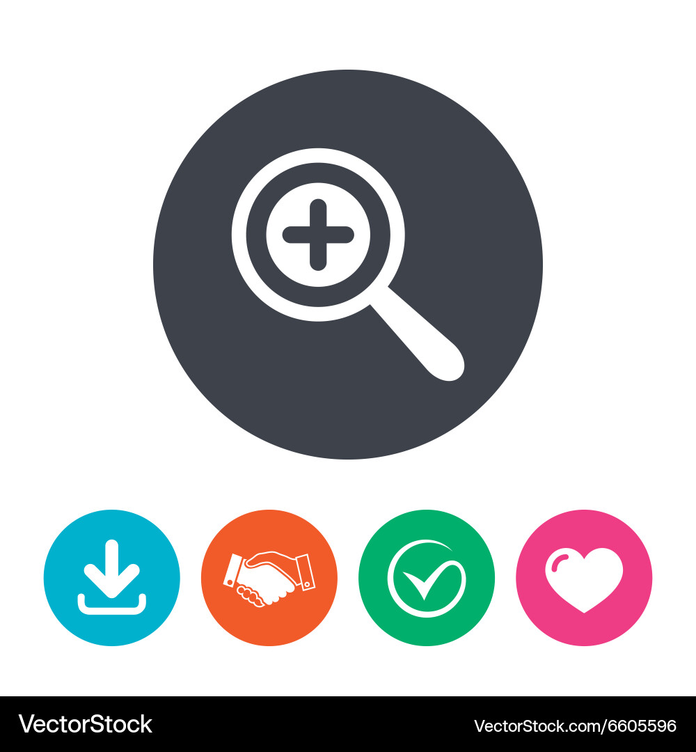 Magnifier glass sign icon zoom tool navigation Vector Image