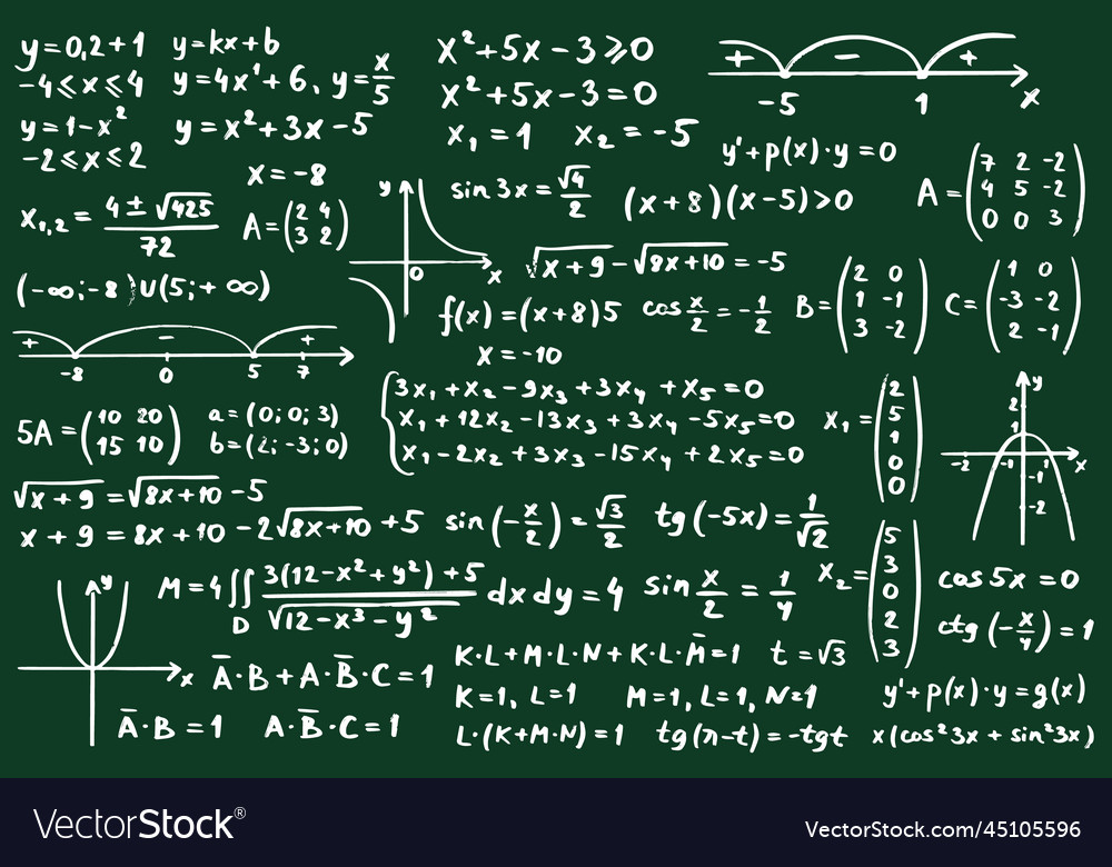 Math background equation solution science Vector Image