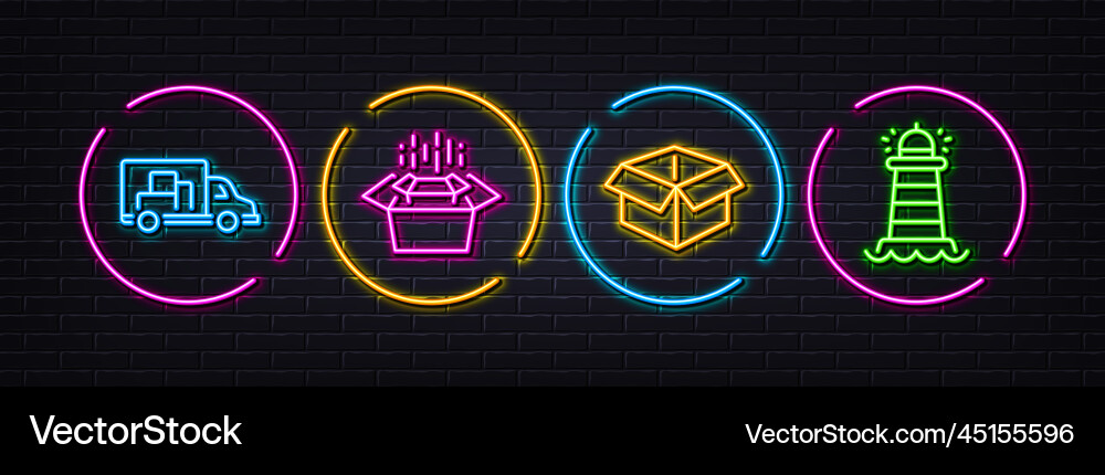 Open box truck transport and packing boxes Vector Image