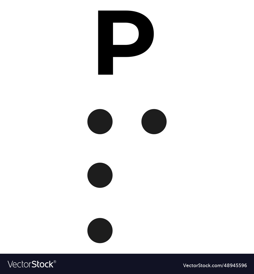P letter dot spot stroke Royalty Free Vector Image