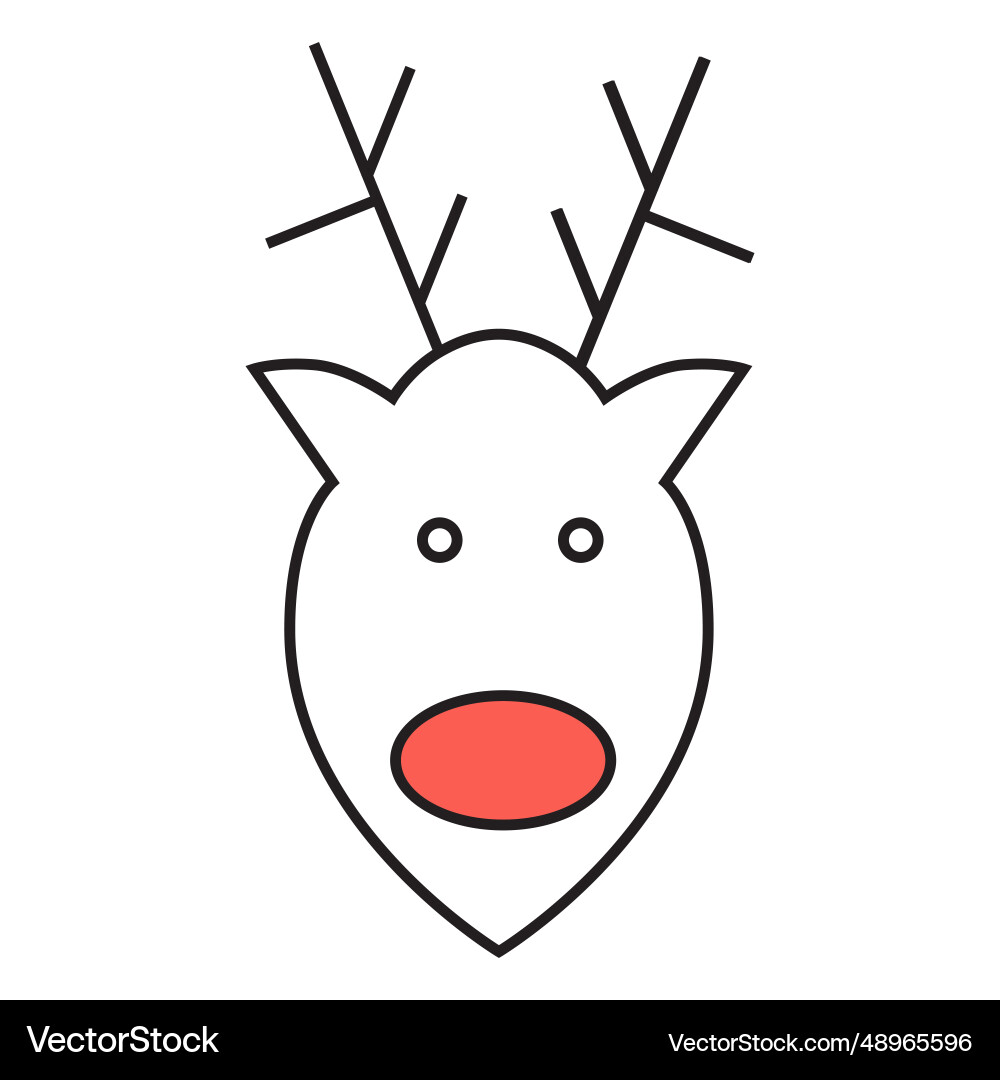 Reindeer head cartoon icon 49 Royalty Free Vector Image