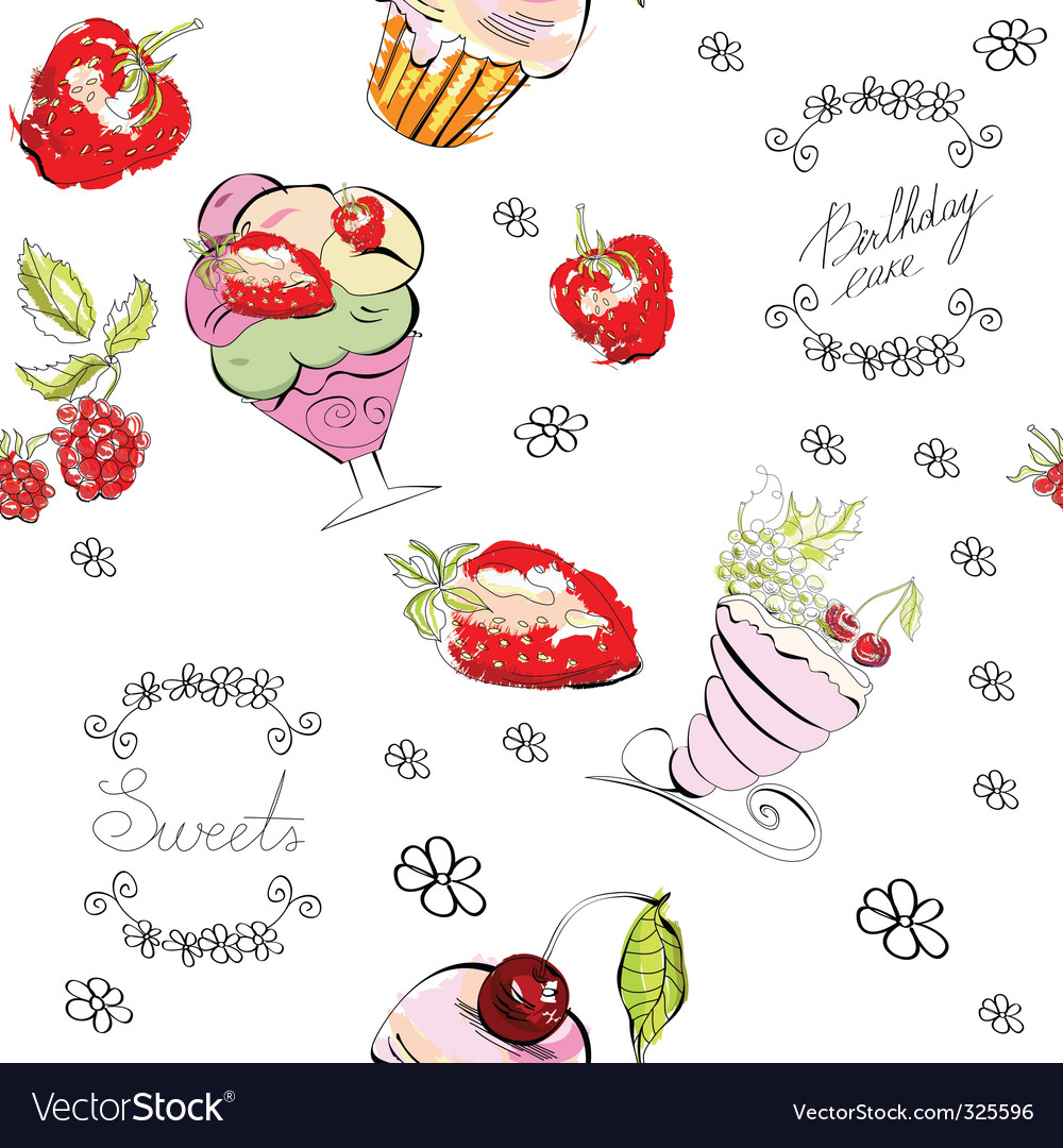 Seamless with sweets Royalty Free Vector Image