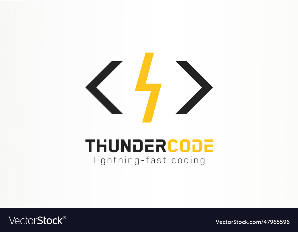 Thunder code logo fast coding logotype idea Vector Image Thunder code logo fast coding logotype idea Vector Image
