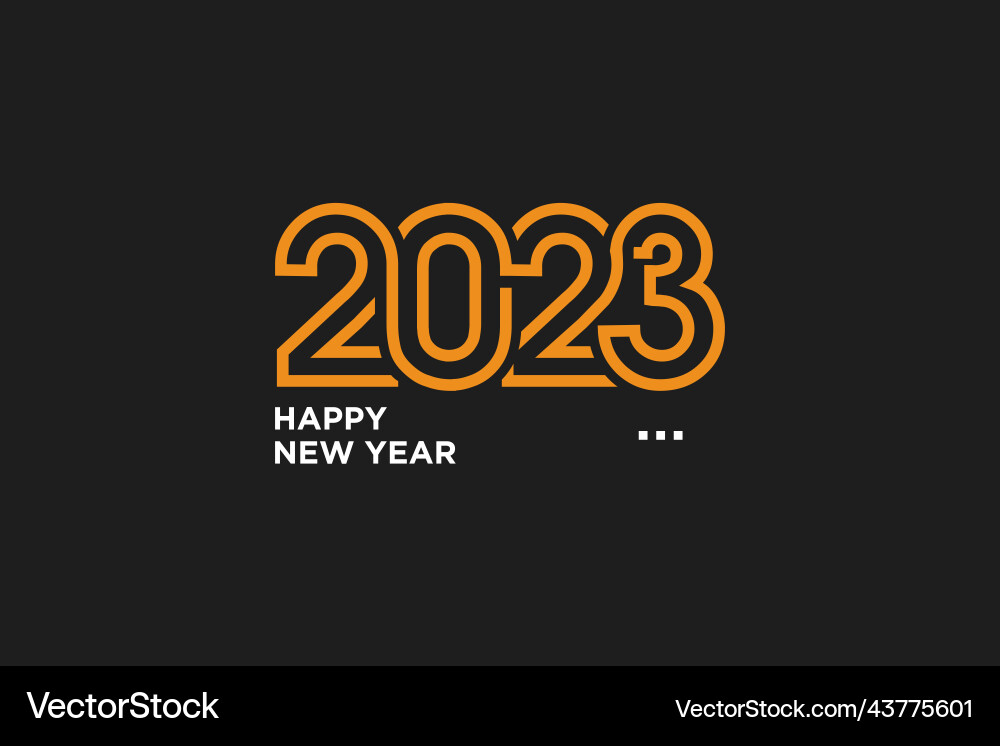 2023 logo design with modern orange line art Vector Image