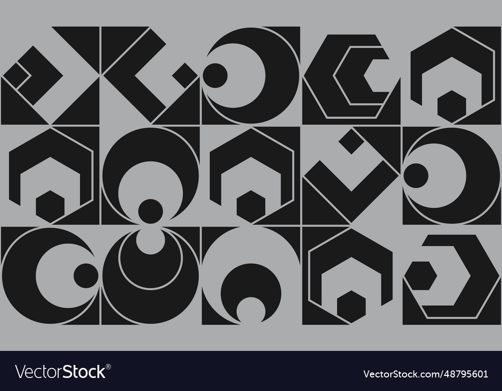 Abstract Geometric Pattern Of Arbitrary Shapes Vector Image