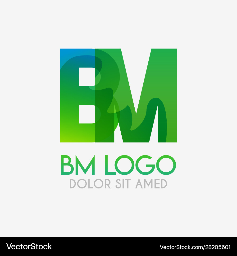 Bm logo with striking colors and gradations Vector Image