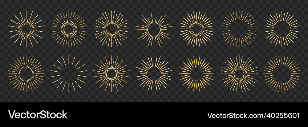 Circle sunburst radial sun shine stamp Royalty Free Vector
