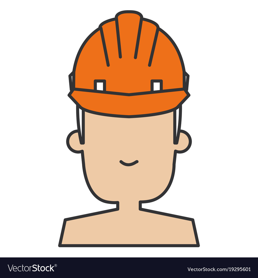 Construction worker with helmet Royalty Free Vector Image
