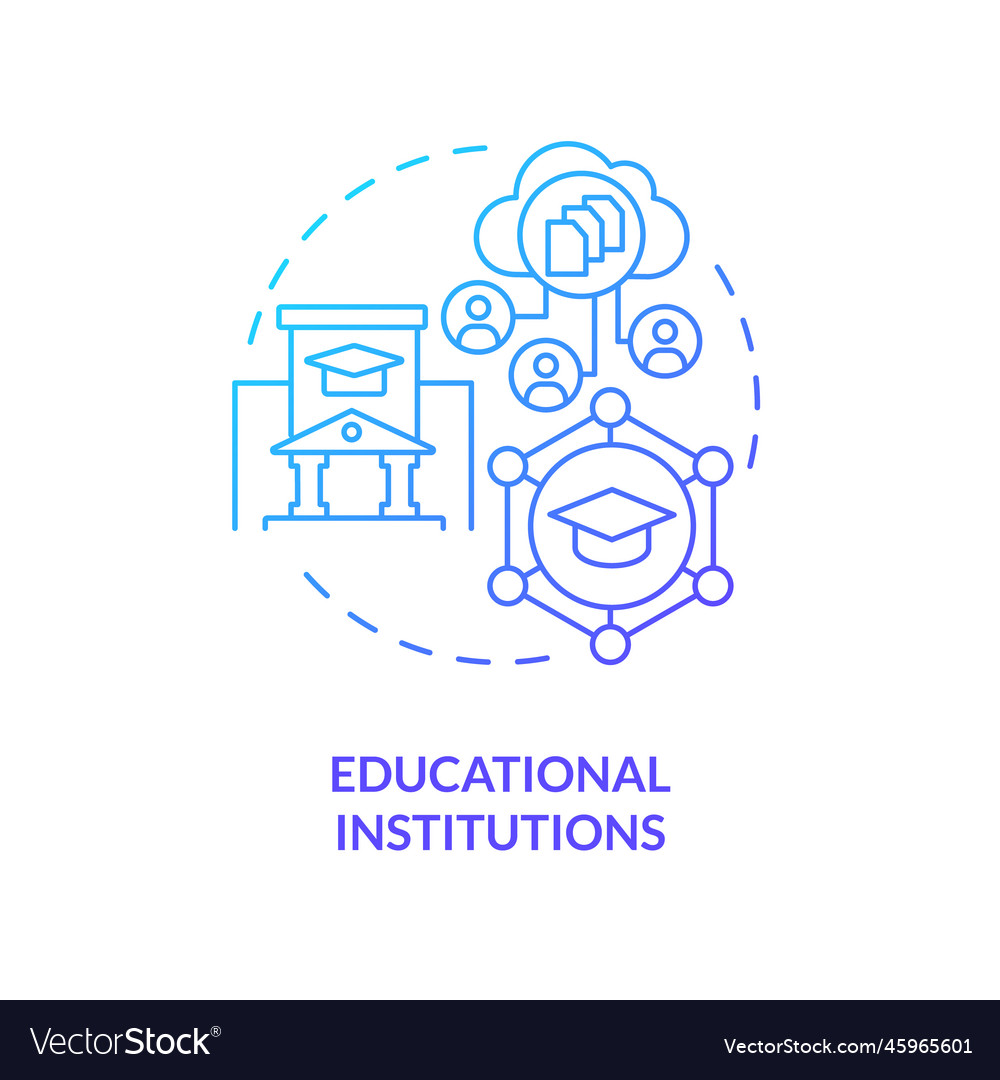 Educational institutions blue gradient concept Vector Image