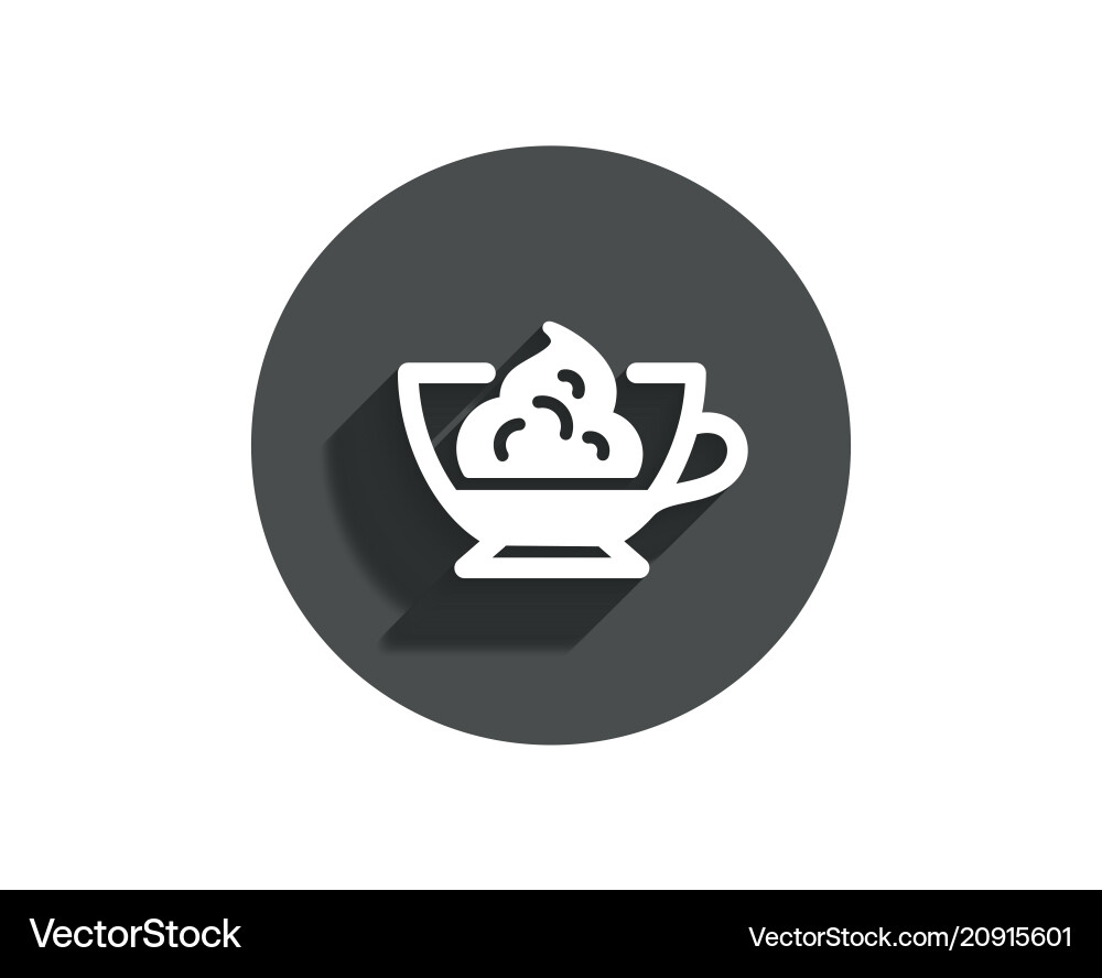 Espresso with whipped cream icon coffee drink Vector Image