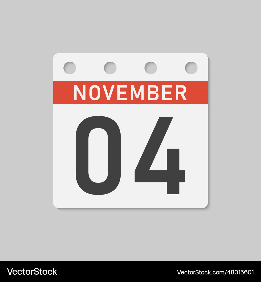 Icon page calendar day - 4 november Royalty Free Vector